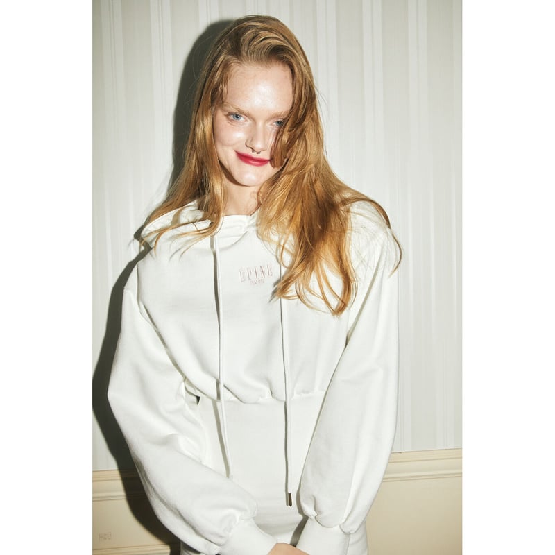 ÉPINE PARIS hoodie onepiece white×baby pink | é ÉPINE PARIS hoodie onepiece white×baby pink | é