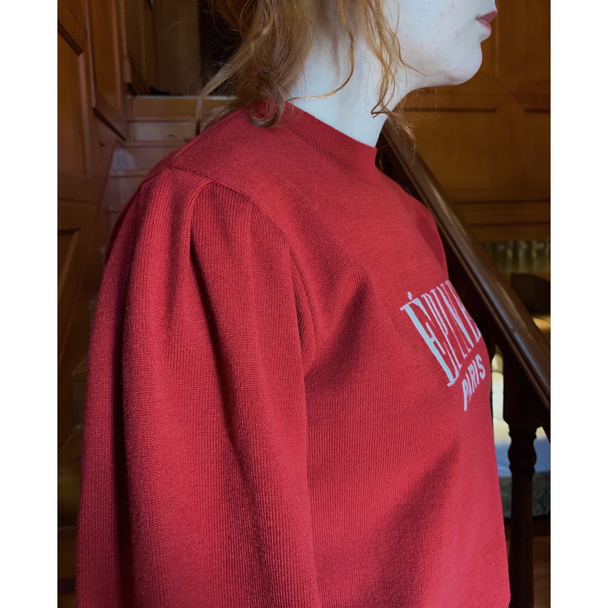 ÉPINE logo arm volume knit red | épine ÉPINE logo arm volume knit red | épine
