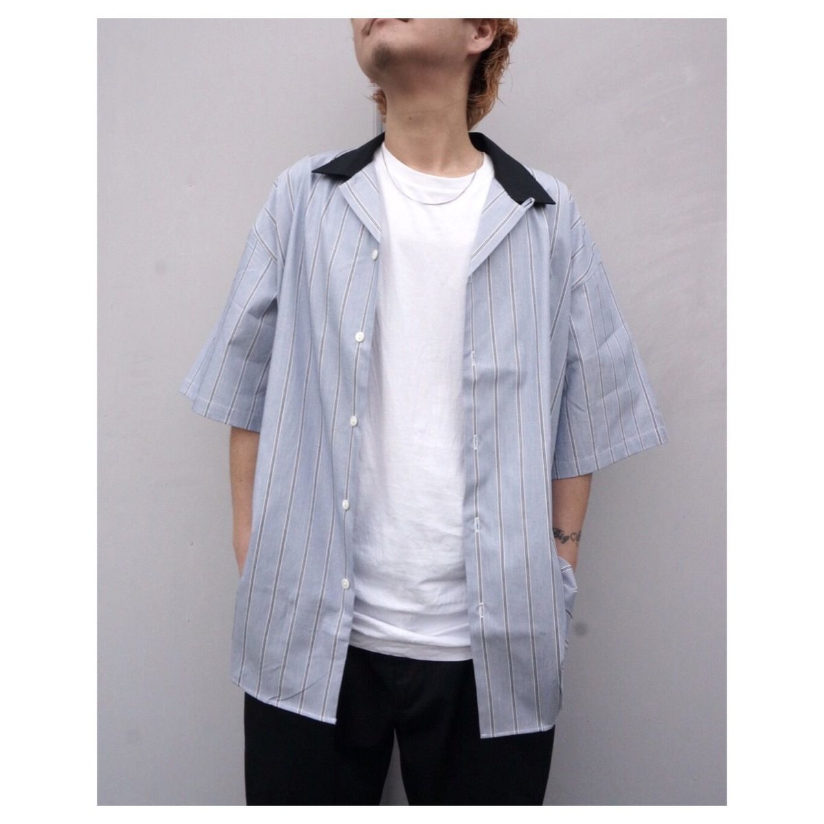 SON OF THE CHEESE「Stripe Cleric Shirt」 | gouter SON OF THE CHEESE「Stripe Cleric Shirt」 | gouter