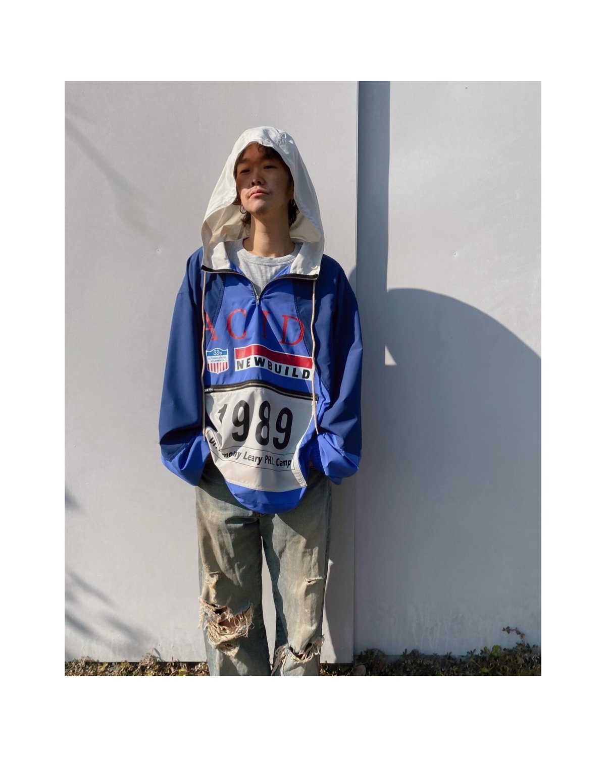 Black Weirdos「Packable Nylon Parka」blue/beige. Black Weirdos「Packable Nylon Parka」blue/beige.