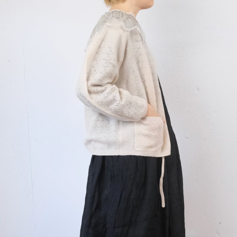 TOWAVASE(トワヴァーズ)Panier1p-cardigan/collar カシミヤ 付 TOWAVASE(トワヴァーズ)Panier1p-cardigan/collar カシミヤ 付
