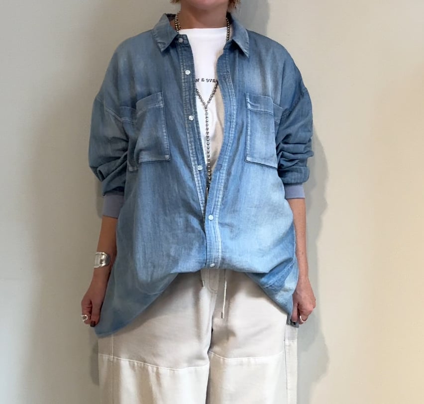 御予約】大ヒット✨【Dignite collier】シアーデニムシャツ 御予約】大ヒット✨【Dignite collier】シアーデニムシャツ