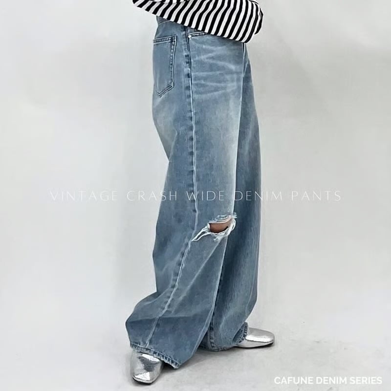 cafune】vintage crash wide denim | selectshop k cafune】vintage crash wide denim | selectshop k