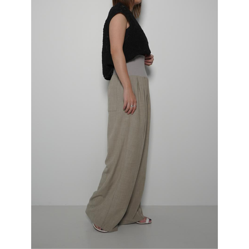 YENN】WAIST RIB WIDE PT | selectshop kusukusu YENN】WAIST RIB WIDE PT | selectshop kusukusu