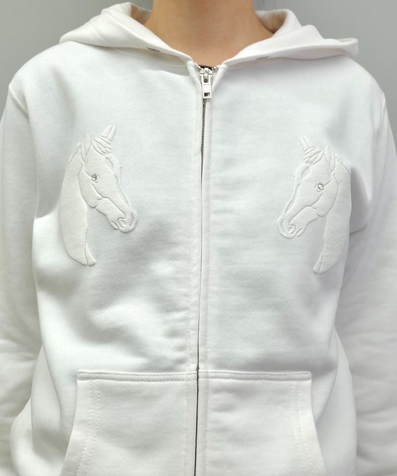 Labyrins Dont Cry Horse Zip Hoodie Navy | Shury - トップス Labyrins Dont Cry Horse Zip Hoodie Navy | Shury - トップス