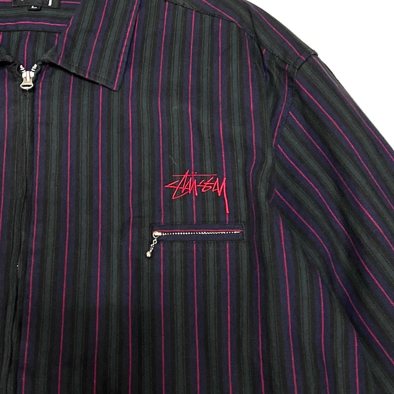 USED】80's OLD STUSSY STRIPE OVERSIZED DRIZZLER USED】80's OLD STUSSY STRIPE OVERSIZED DRIZZLER