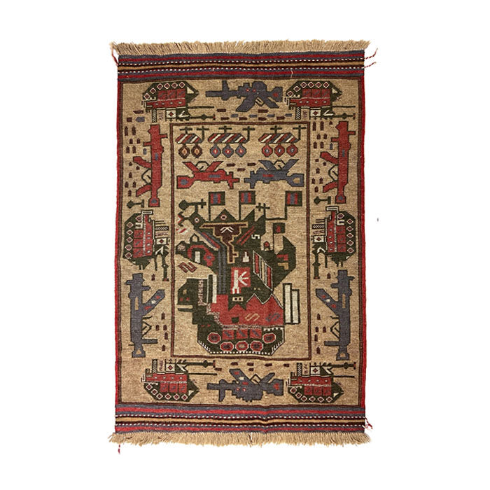 USED】90'S-00'S HANDMADE AFGHAN WAR RUG ④ | KON USED】90'S-00'S HANDMADE AFGHAN WAR RUG ④ | KON