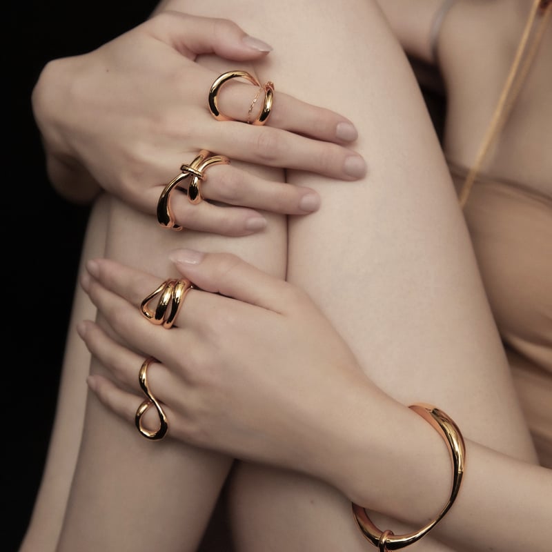 Curve chain earcuff ring (one color) | Soierie Curve chain earcuff ring (one color) | Soierie