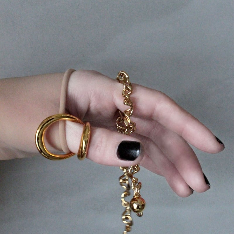 Curve chain earcuff ring (one color) | Soierie Curve chain earcuff ring (one color) | Soierie