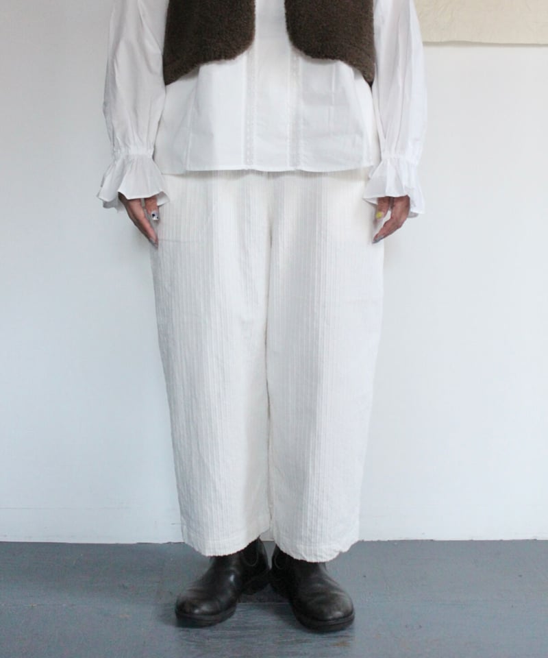 US234PT023 Wコーデュロイ/先染めチェック タックパンツ US234PT023 Wコーデュロイ/先染めチェック タックパンツ
