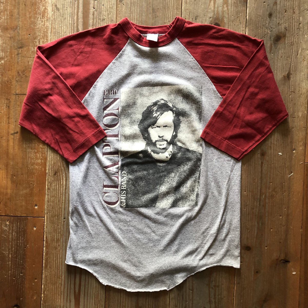 80年代7部袖ラグランスリーブバンドTシャツ ERIC CLAPTON XL 80年代7部袖ラグランスリーブバンドTシャツ ERIC CLAPTON XL