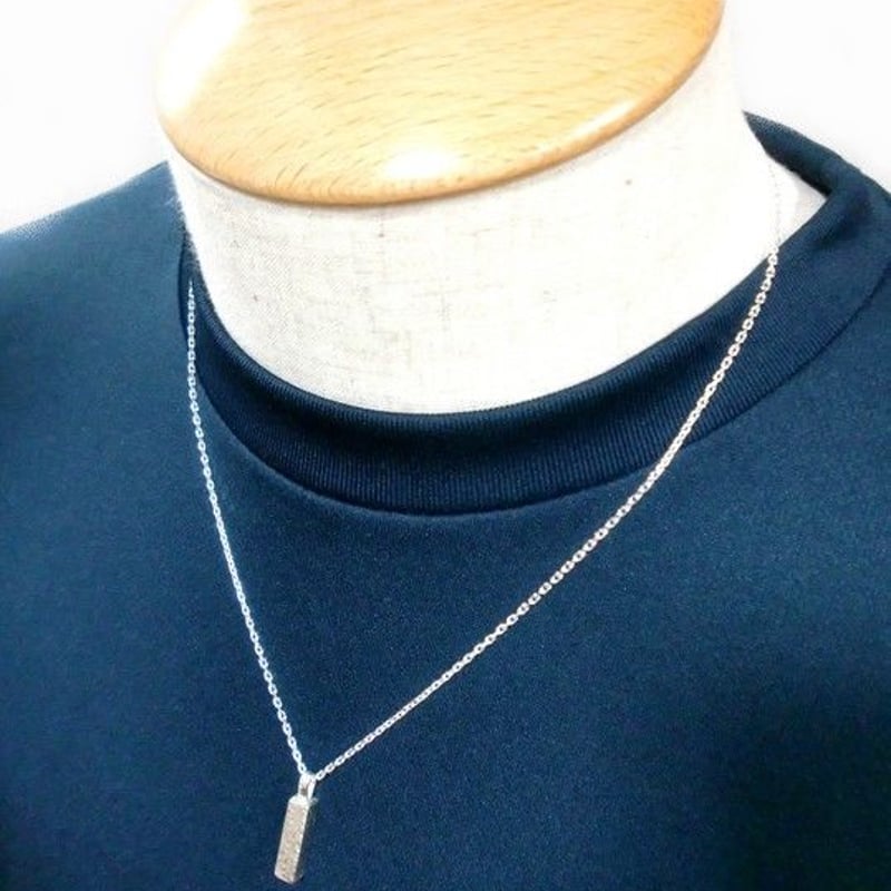 4面槌目 シルバー バーネックレス | シルバーアクセサリー工房アンク 4面槌目 シルバー バーネックレス | シルバーアクセサリー工房アンク
