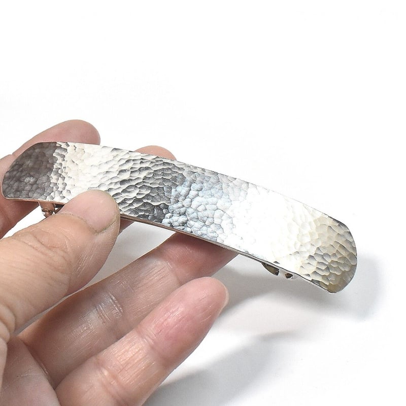 槌目模様 シルバー バレッタ Lサイズ | シルバーアクセサリー 槌目模様 シルバー バレッタ Lサイズ | シルバーアクセサリー
