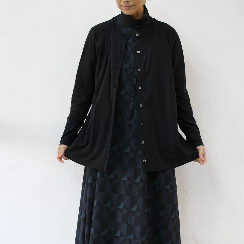 homspun ホームスパン 60/2天竺カーディガン #ブラック【送料 homspun ホームスパン 60/2天竺カーディガン #ブラック【送料