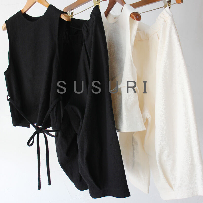 SUSURI ススリ ラクーンパンツ #cream , black 【送料無料 SUSURI ススリ ラクーンパンツ #cream , black 【送料無料
