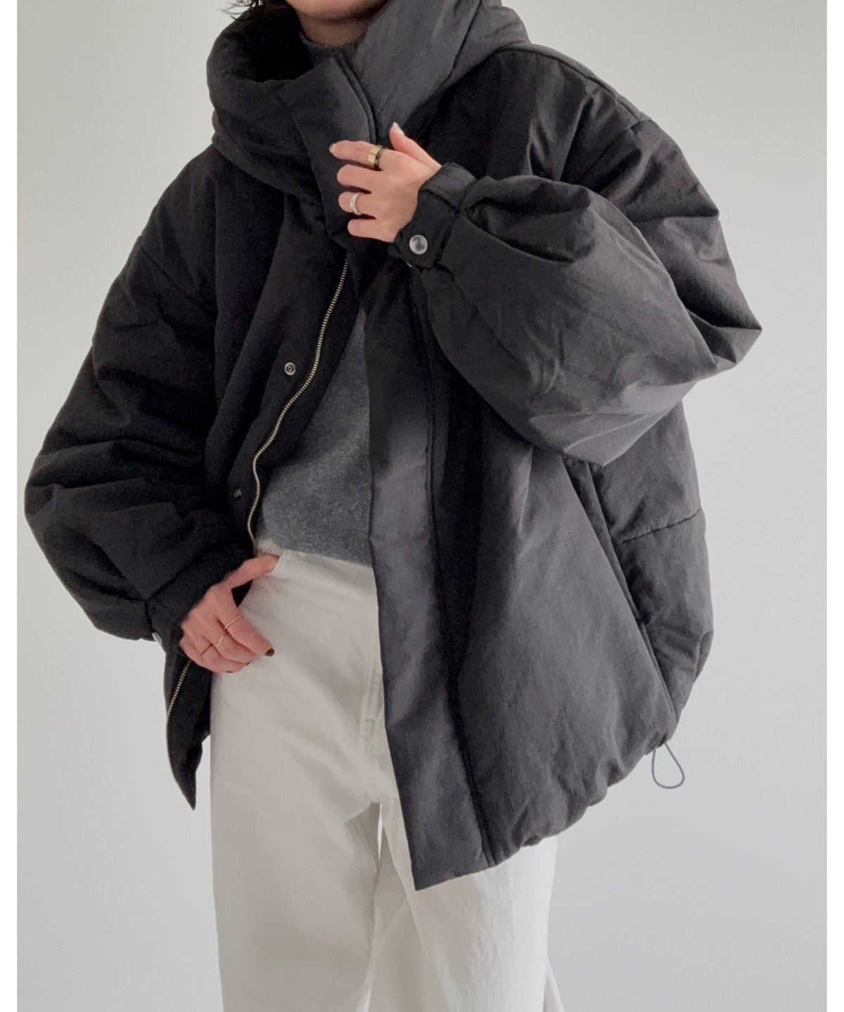 hooded padding blouson | Un sourire.