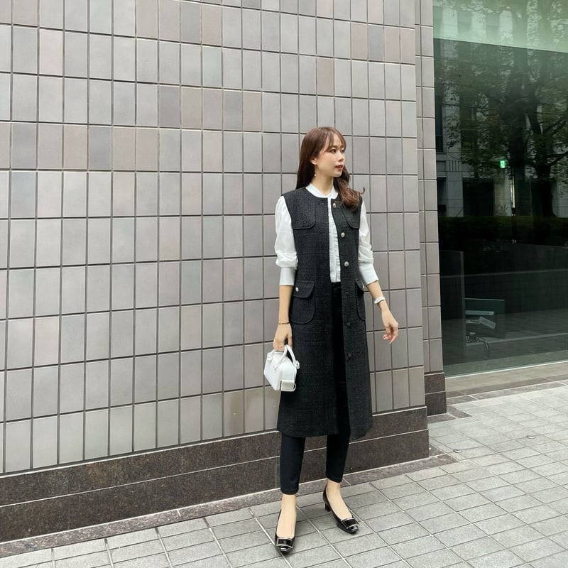 tweed long gilet | ENEU tweed long gilet | ENEU