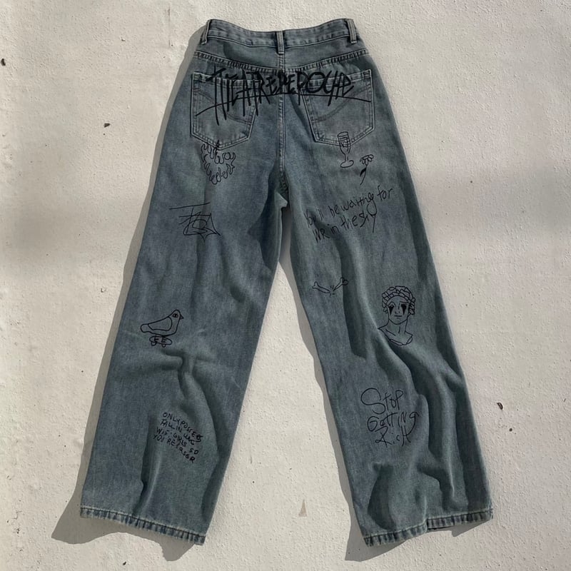 Graffiti' wide denim pt #6107 | MERMO Graffiti' wide denim pt #6107 | MERMO