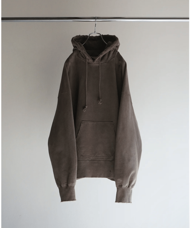 ANCELLM(アンセルム)】DYED DAMAGE HOODIE -CHOCOLATE | ANCELLM(アンセルム)】DYED DAMAGE HOODIE -CHOCOLATE |