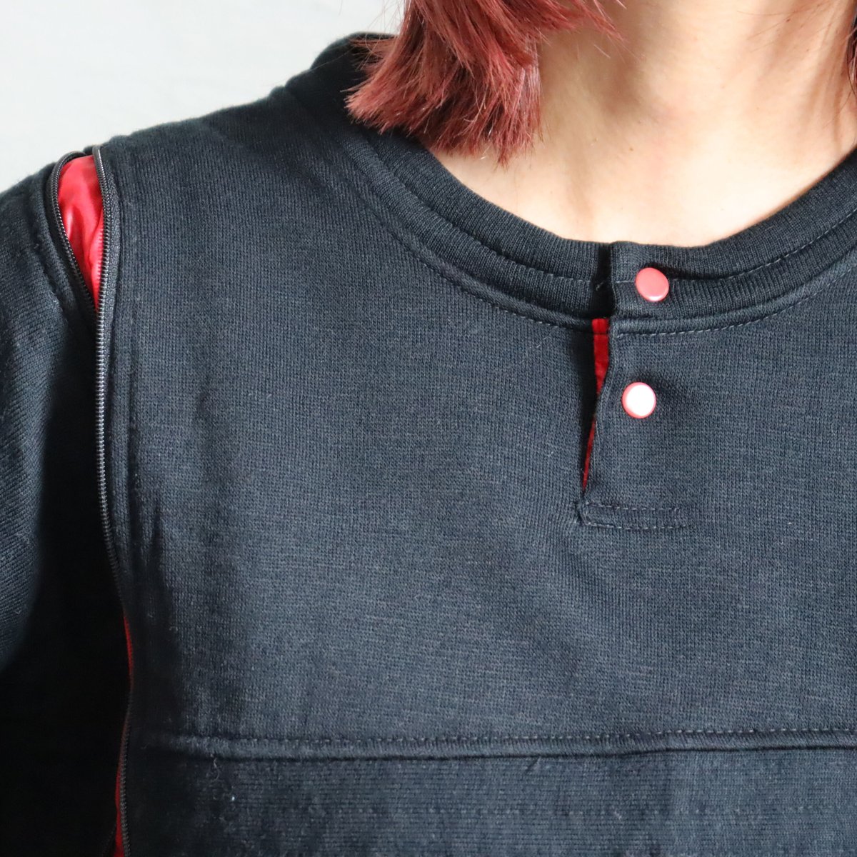 zip design Henry neck pullover | yahso