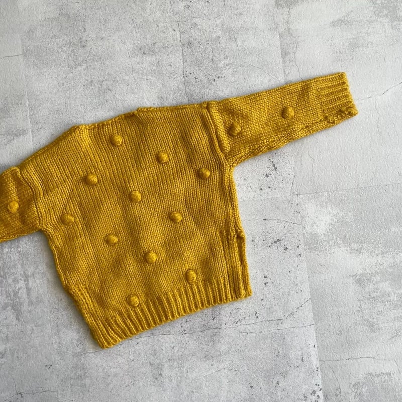 kids】ポンポンデザインニットカーディガン(2color・2size) | COPINE kids】ポンポンデザインニットカーディガン(2color・2size) | COPINE