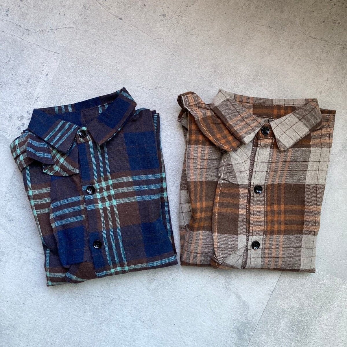 kids】チェック柄シャツワンピース(2color・2size) | COPINE kids】チェック柄シャツワンピース(2color・2size) | COPINE