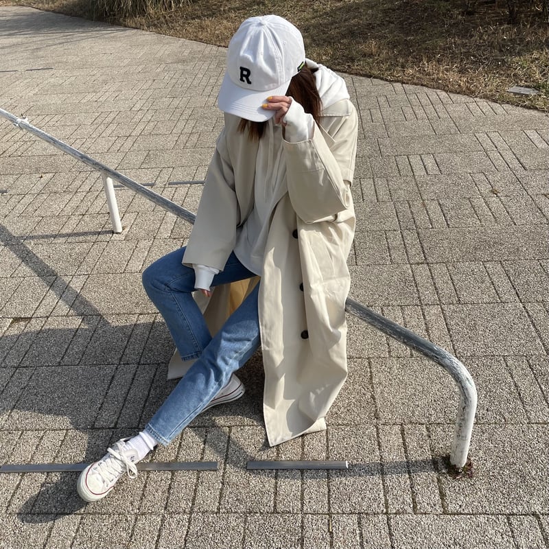 ギャバ袖2WAYロングコート(アイボリー) | COPINE ギャバ袖2WAYロングコート(アイボリー) | COPINE
