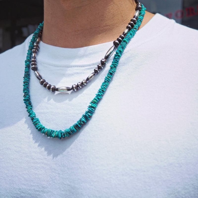 Navajo / Kingman Turquoise Necklace (ラウンドナゲット) Navajo / Kingman Turquoise Necklace (ラウンドナゲット)