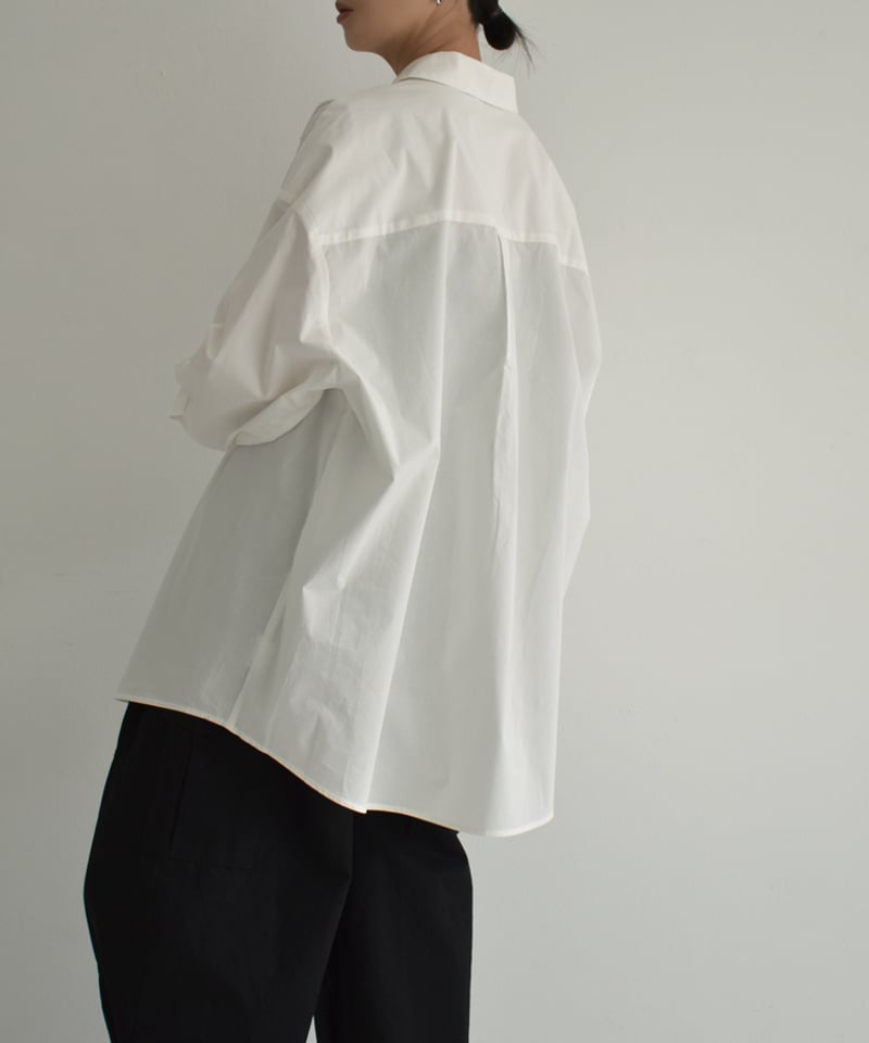 tops-02461 オーバーサイズ シャツ ホワイト ブルー | L tops-02461 オーバーサイズ シャツ ホワイト ブルー | L