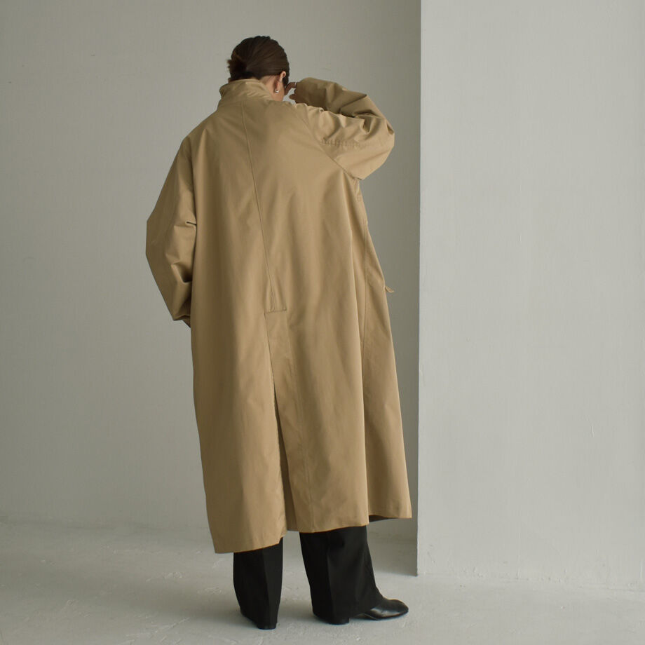 coat-13001 撥水 ステンカラーコート ベージュ カーキ | L coat-13001 撥水 ステンカラーコート ベージュ カーキ | L