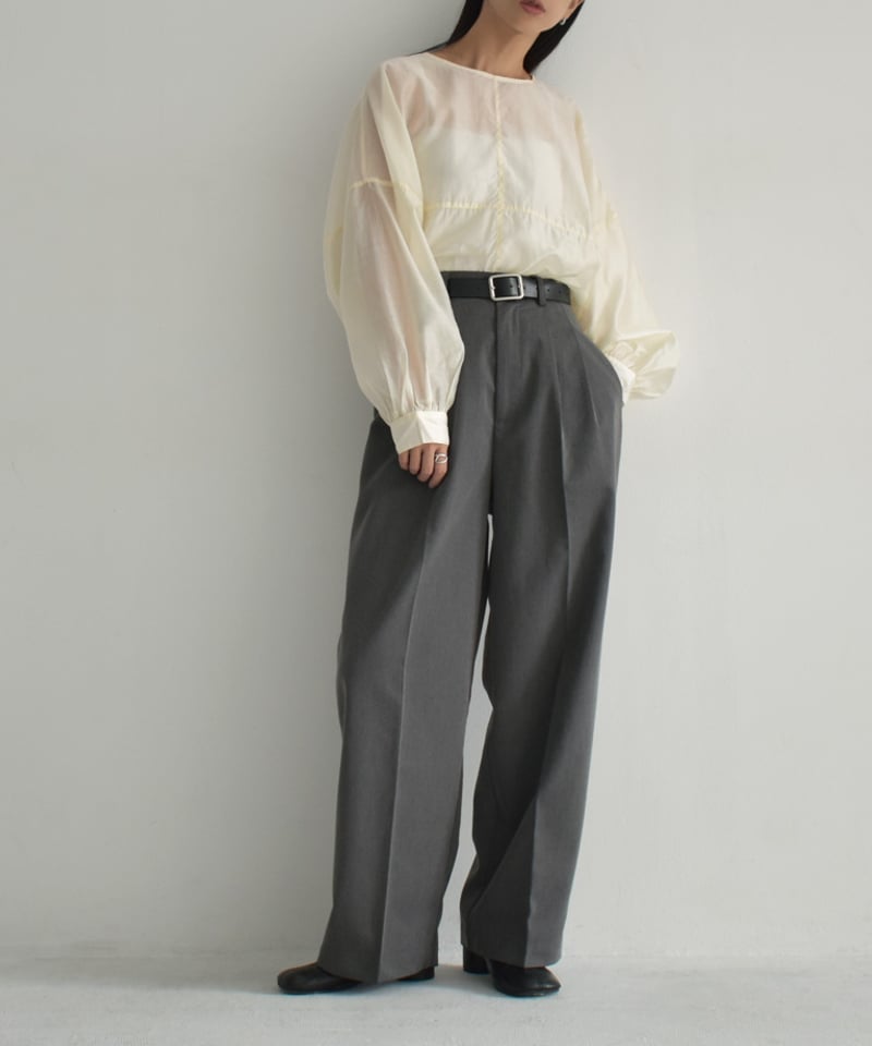 tops-12007 シアープルオーバー ブラウス エクリュ | L tops-12007 シアープルオーバー ブラウス エクリュ | L