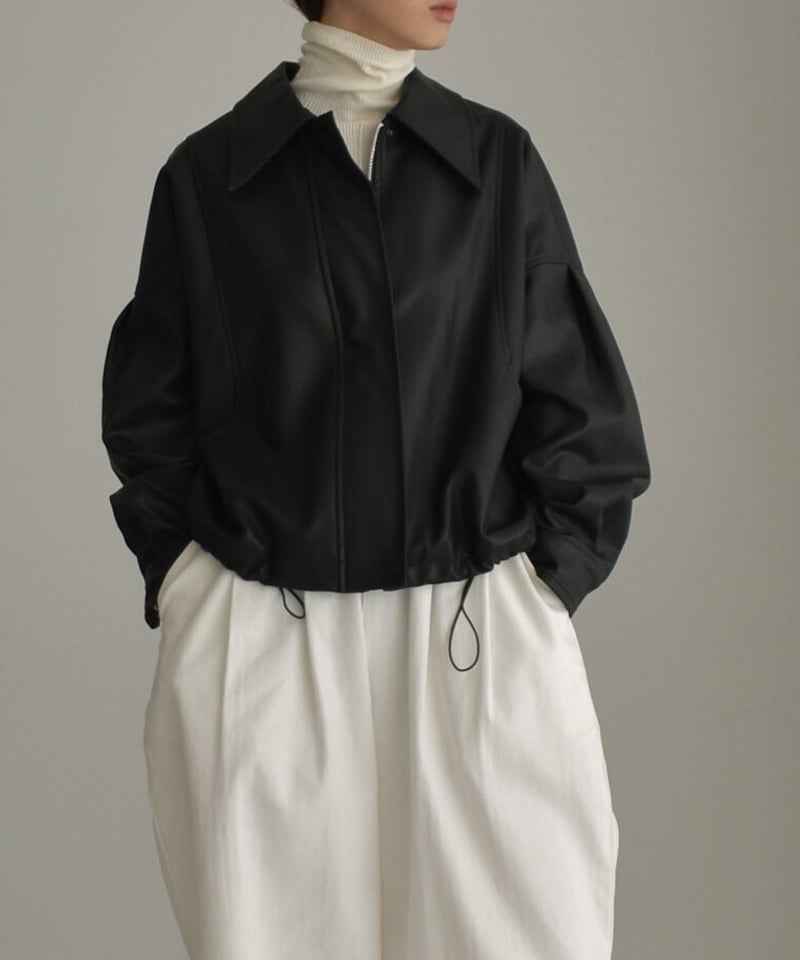 outer-02066 ヴィーガンレザーショートジャケット グレージュ outer-02066 ヴィーガンレザーショートジャケット グレージュ