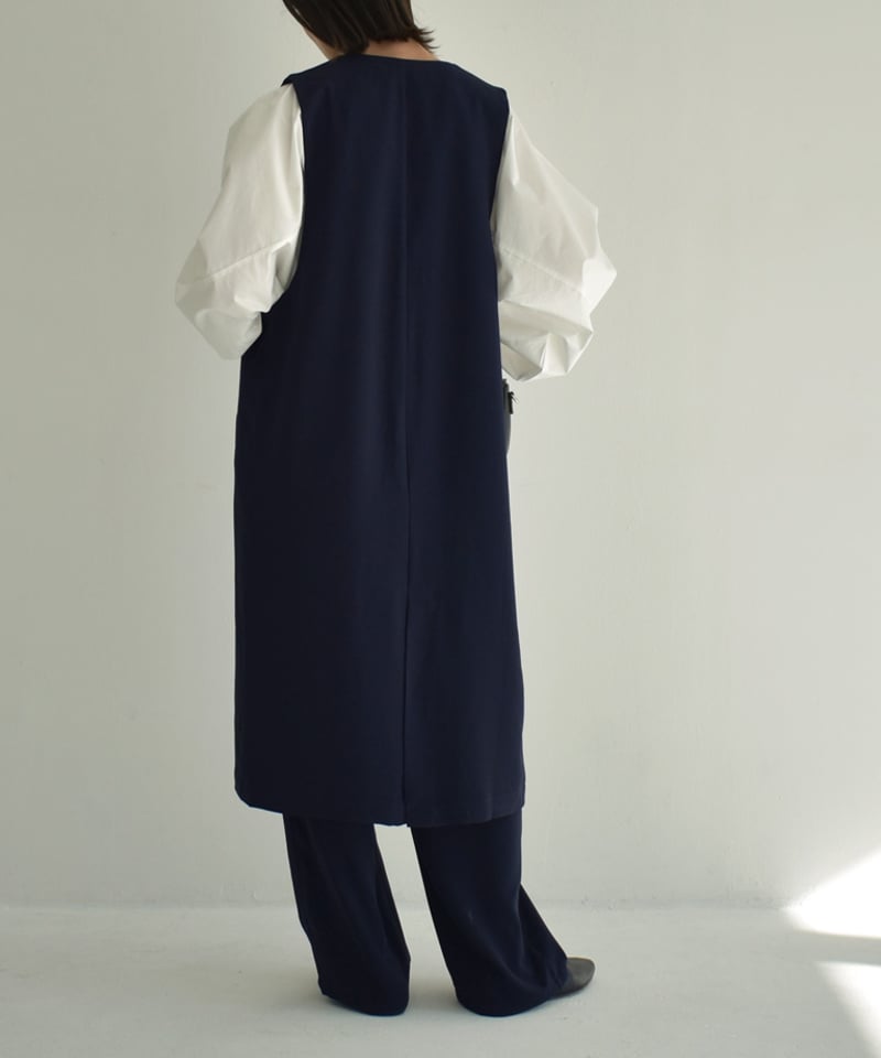 vest-07001 ロングジレ エクリュ ネイビー 《セットアップ可能 vest-07001 ロングジレ エクリュ ネイビー 《セットアップ可能