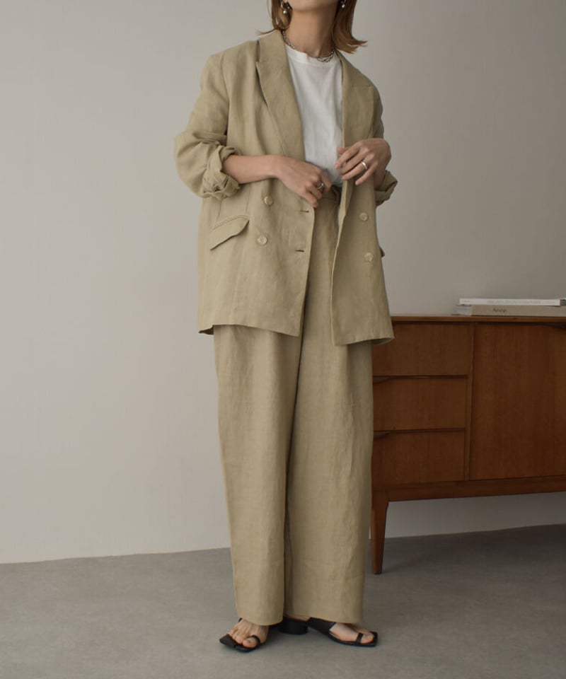 jacket-02008 ナチュラルリネン ダブルブレストジャケット jacket-02008 ナチュラルリネン ダブルブレストジャケット