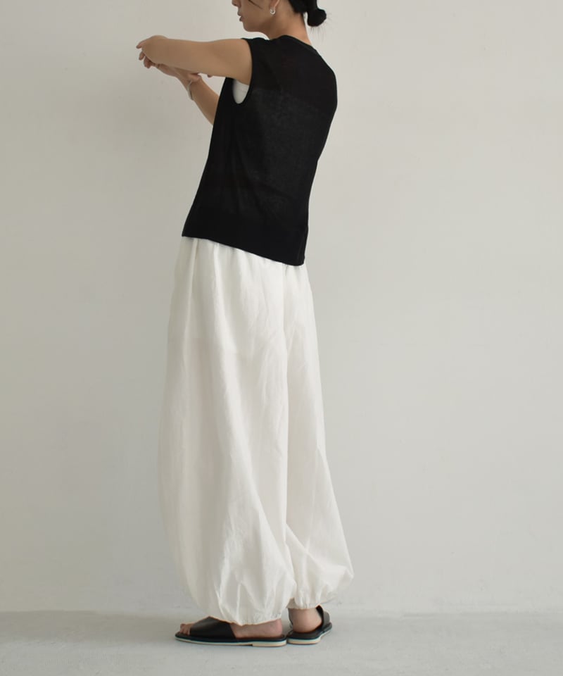 knit-02274 シアー サマーニット ベスト アイボリー ブラック knit-02274 シアー サマーニット ベスト アイボリー ブラック