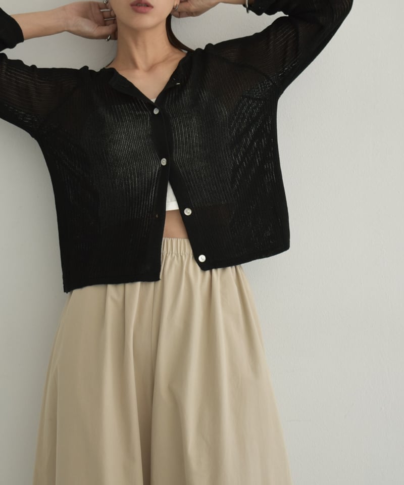 knit-02270 リネン混 サマーニット カーディガン ベージュ knit-02270 リネン混 サマーニット カーディガン ベージュ