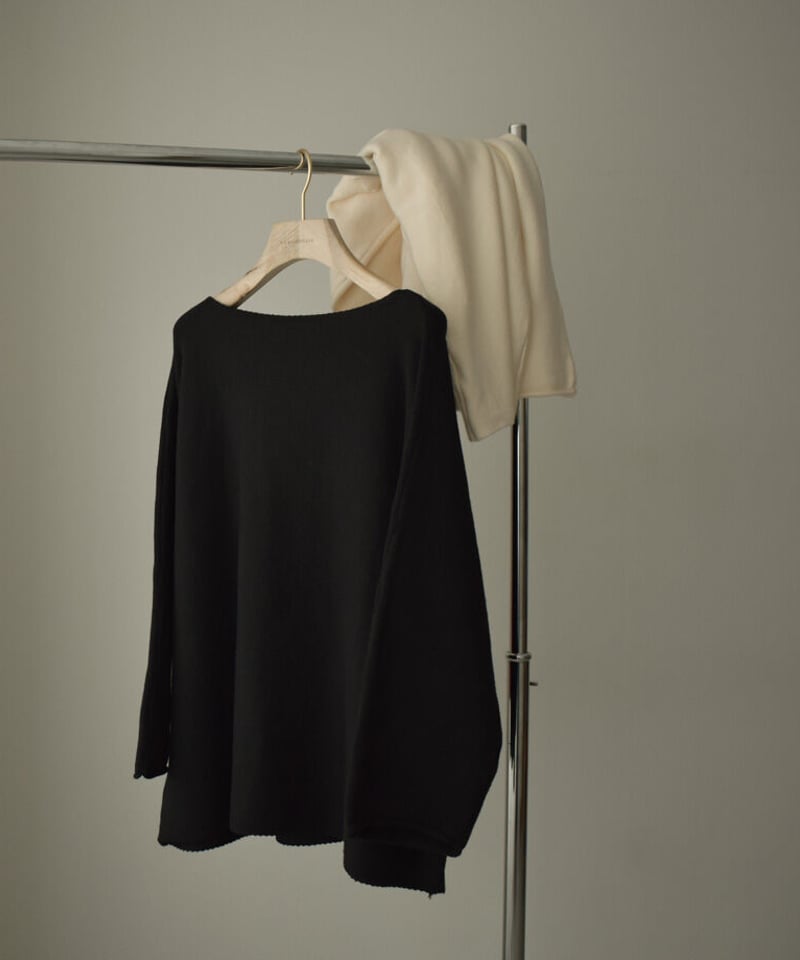 knit-02197 オーバーサイズ ボートネックニット アイボリー knit-02197 オーバーサイズ ボートネックニット アイボリー