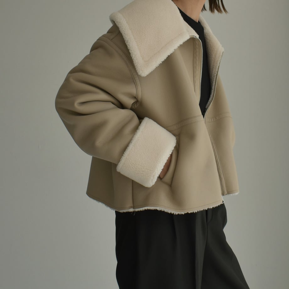 outer-02075 ビックカラー フェイクムートン ジャケット outer-02075 ビックカラー フェイクムートン ジャケット