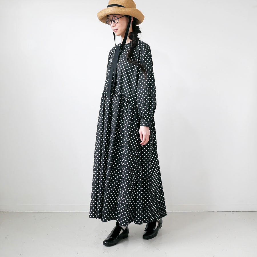 Alaris｜アラリス｜水玉ロングスリーブワンピース｜BLACK DOT | 24-OP-40...