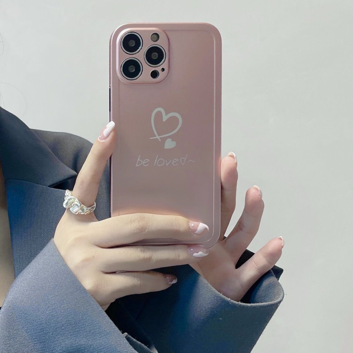 ピンクゴールド iphone13/13promaxケース ハート柄 オシャレ ピンクゴールド iphone13/13promaxケース ハート柄 オシャレ