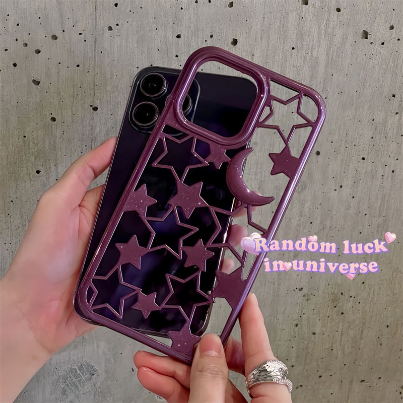 透かし雕り iPhone14/14proケース 星/月柄 散熱 iPhone13pro/12/ 透かし雕り iPhone14/14proケース 星/月柄 散熱 iPhone13pro/12/