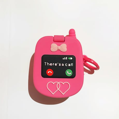 【Airpods4】携帯電話デザイン Airpods3/2ケース 鏡付 ピンク Airpod...