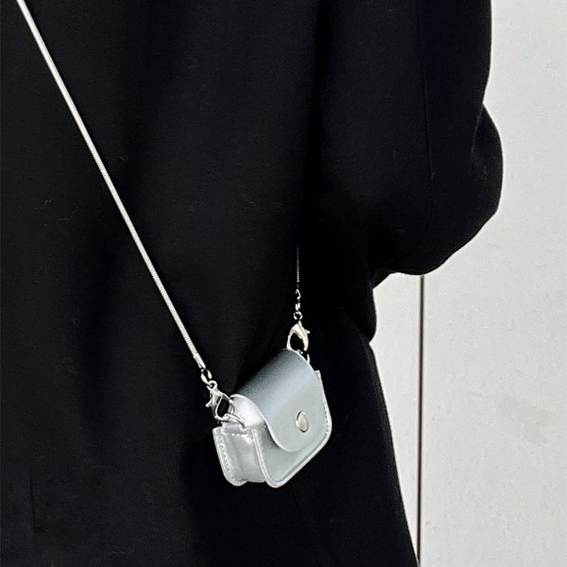 Silver long strap airpodsケース | Etoilee Silver long strap airpodsケース | Etoilee