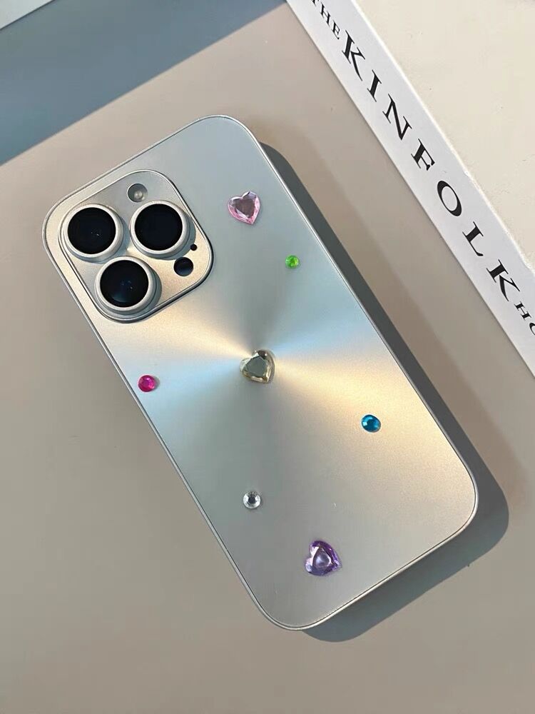 Silver metal jewel sticker iphoneケース スマホケース | E Silver metal jewel sticker iphoneケース スマホケース | E