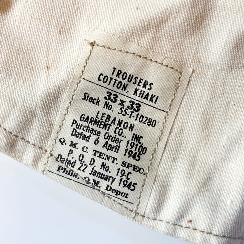 1940's US.ARMY M-45 Chino Trousers Deadstock | 1940's US.ARMY M-45 Chino Trousers Deadstock |