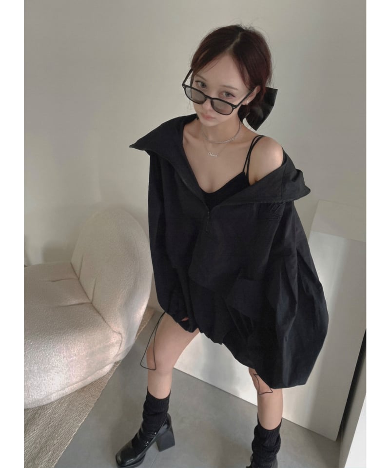 ハーフジップアップナイロンフーディー / Half Zip-up Nylon ハーフジップアップナイロンフーディー / Half Zip-up Nylon