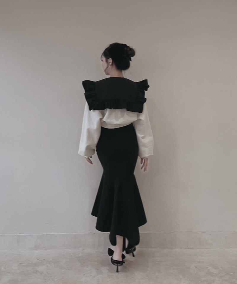 フリルビッグ襟ブラウス / Fril Big Collar Blouse | FICTIO フリルビッグ襟ブラウス / Fril Big Collar Blouse | FICTIO