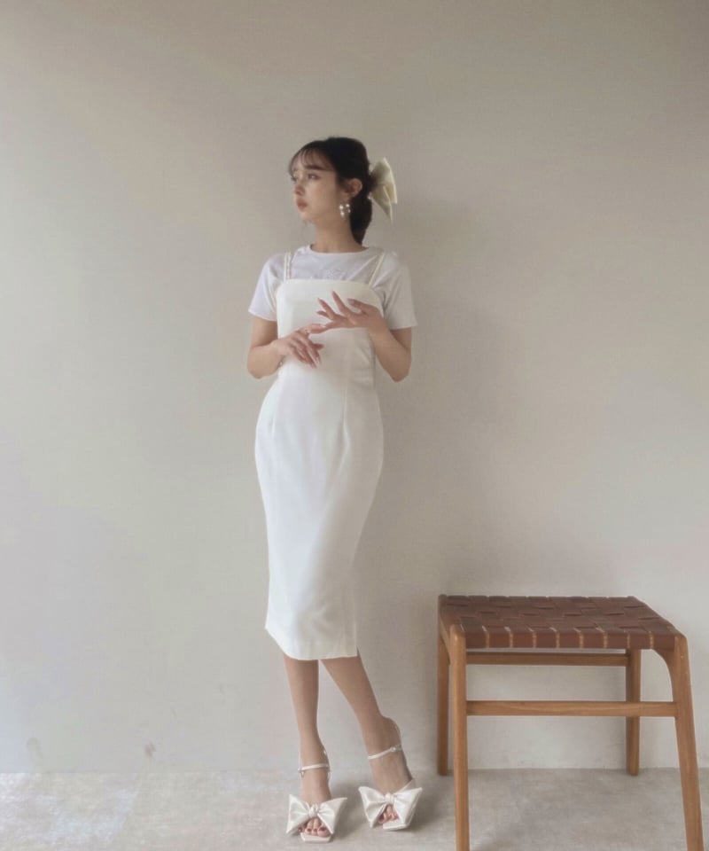 ビジューストラップスリットワンピ / Bijou Strap Slit One ビジューストラップスリットワンピ / Bijou Strap Slit One