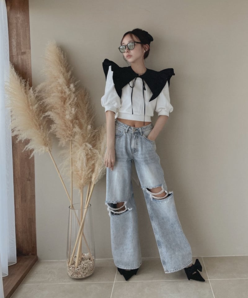 バックリボントップス / Back Ribbon Tops | FICTION TOKYO O バックリボントップス / Back Ribbon Tops | FICTION TOKYO O