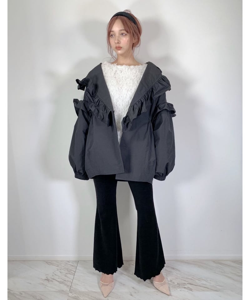 フリルカラージャケット Raffled Collar Jacket | FICTION TOK フリルカラージャケット Raffled Collar Jacket | FICTION TOK
